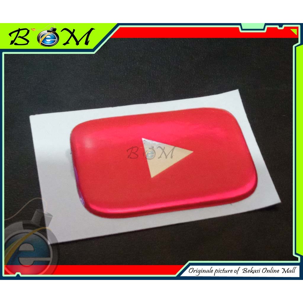 Jual Sticker stiker Logo timbul aplikasi youtube you tube yutub yt ...
