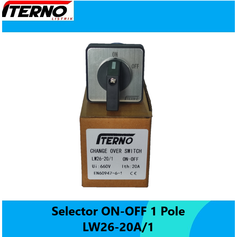 Jual Selector ON-OFF 1Pole Rotary Switch LW26-20A/1 Iterno | Shopee ...