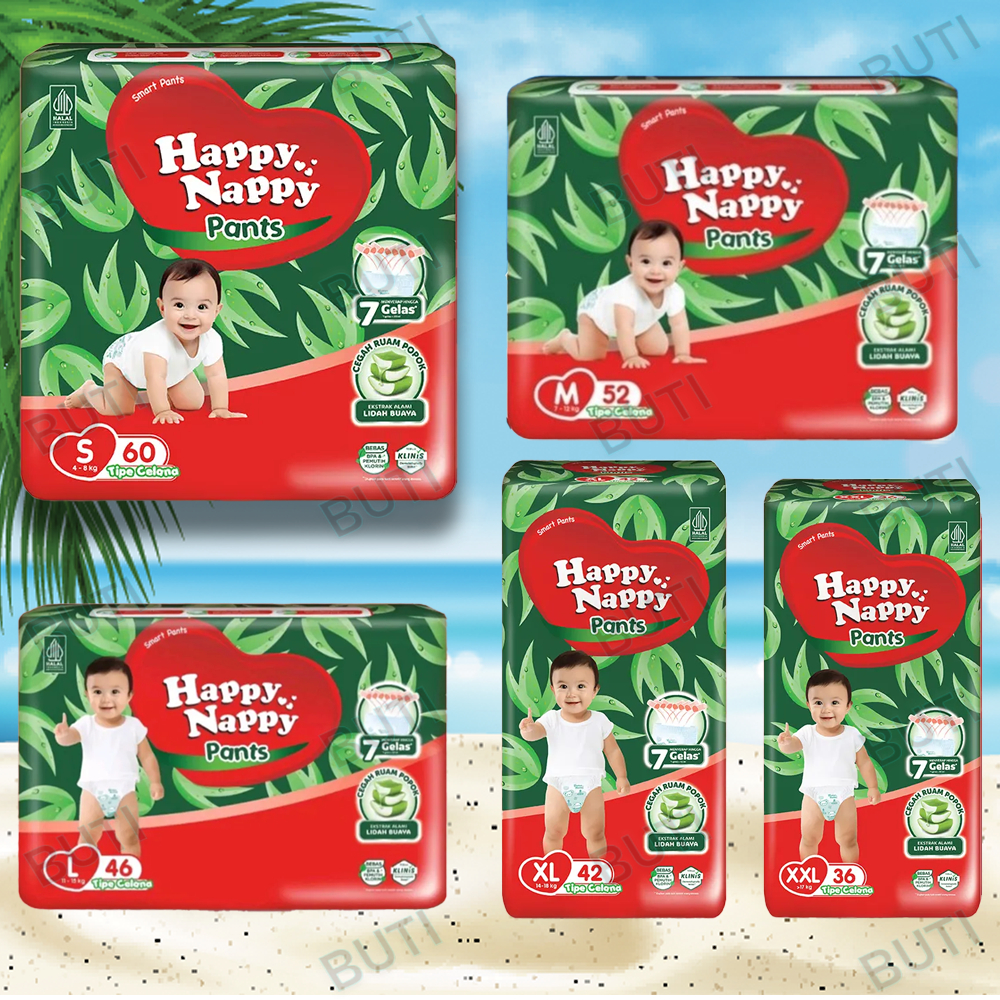Jual HAPPY NAPPY SMART PANTS JUMBO S60 / M52 / L46 / XL42 / XXL36 ...