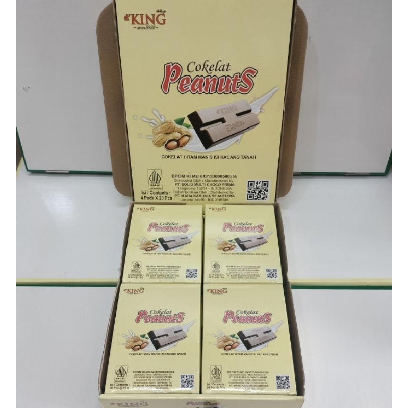 Jual Cokelat Kacang Peanuts Chocolate Bonibol d'King 1 dus isi 4 Pack ...