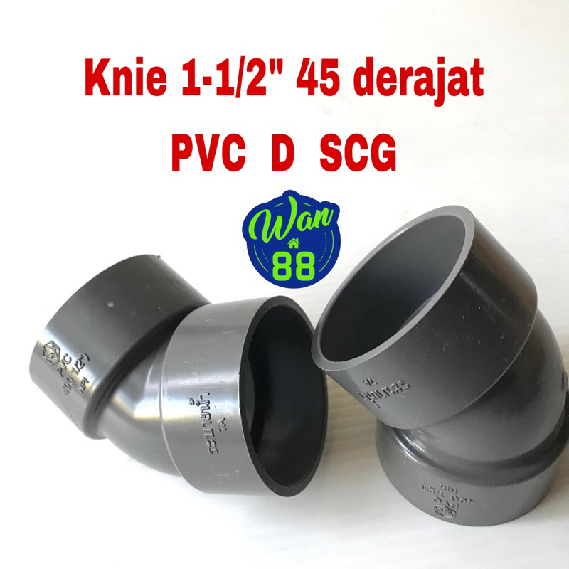 Jual Knie / Elbow PVC 1-1/2”45 Derajat D SCG | Shopee Indonesia