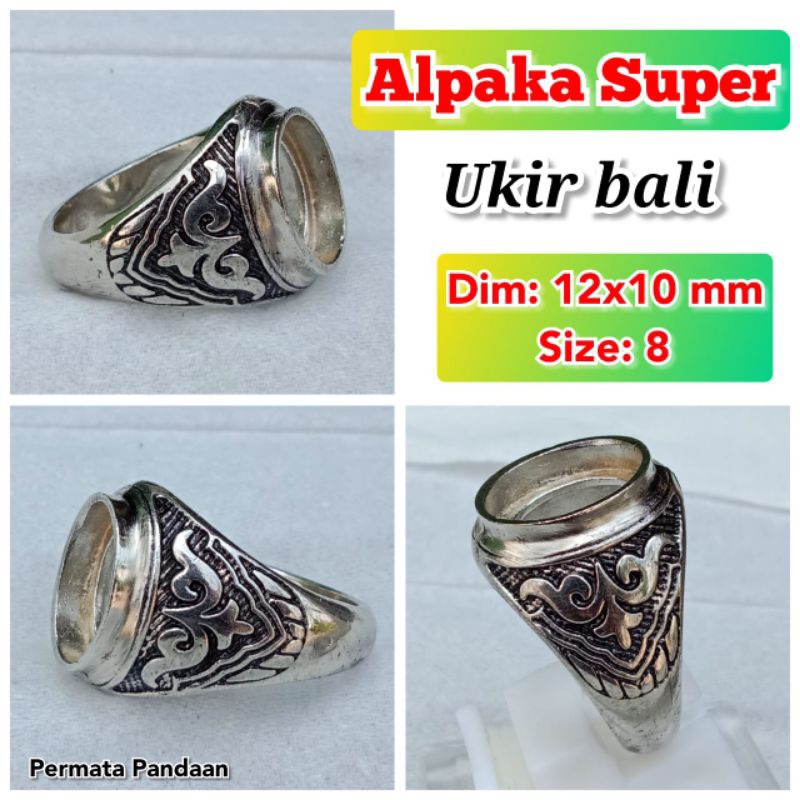 Jual emban batu akik dan permata alpaka super ukir Bali.60 | Shopee ...