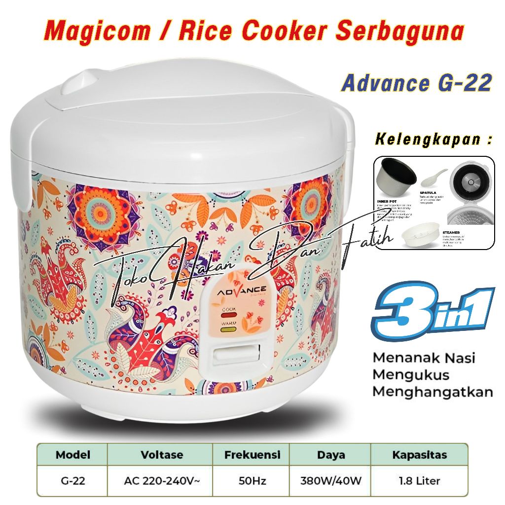Jual Magicom / Mejikom Advance 1,8 Liter Rice Cooker Serbaguna 100% ANTI LENGKET 380 Watt - 3 in ...