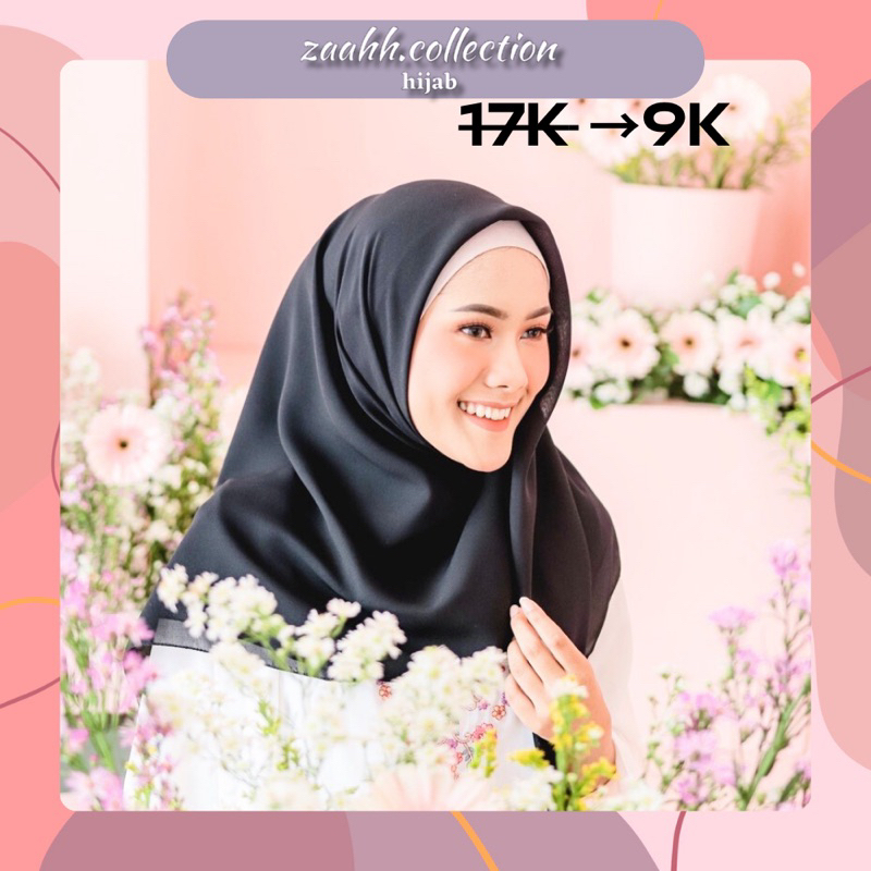 Jual Hijab Bella Square Hitam / Black Premium Anti Letoy / Hijab ...