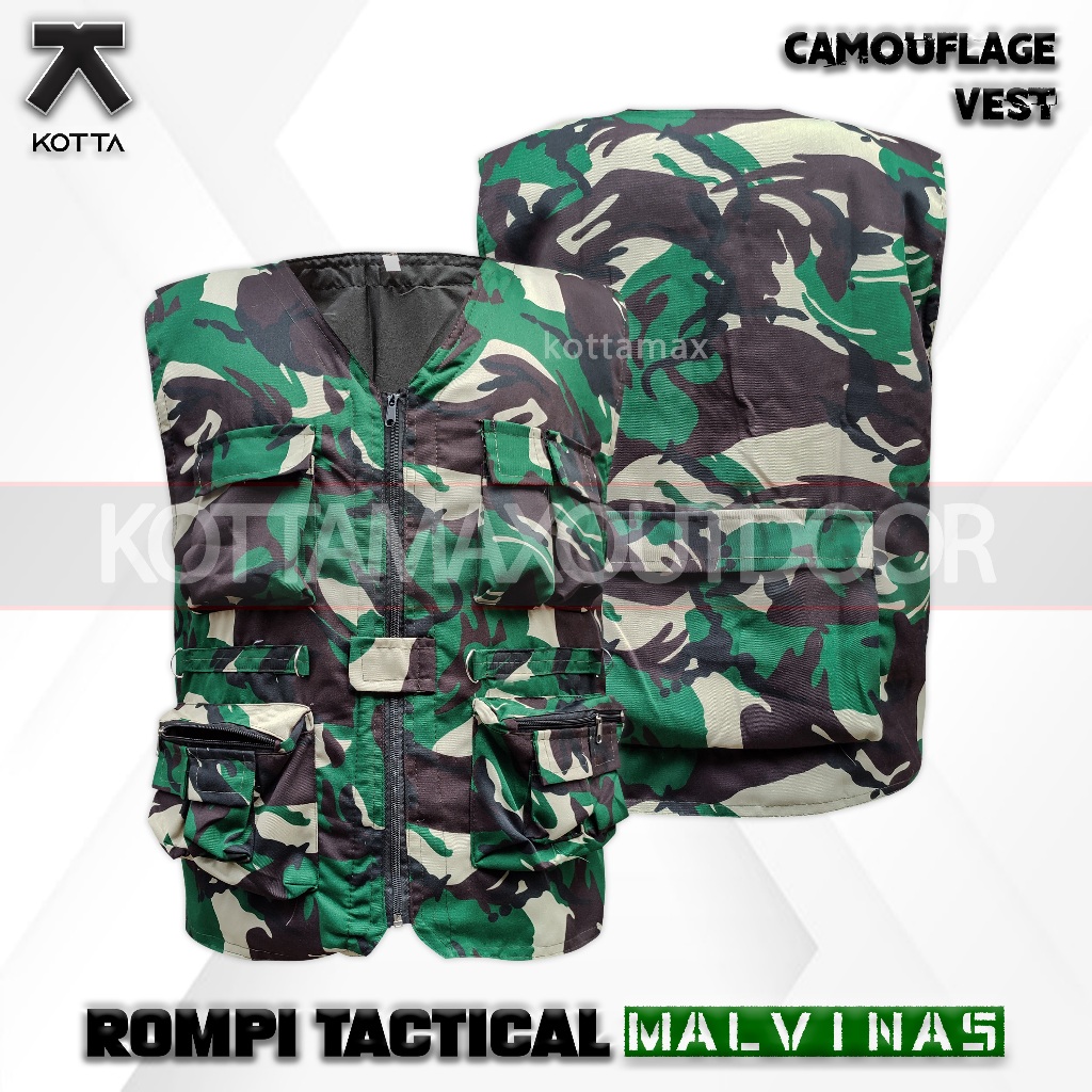 Jual ROMPI VEST LAPANGAN LORENG TNI MALVINAS TENTARA ARMY | Shopee ...