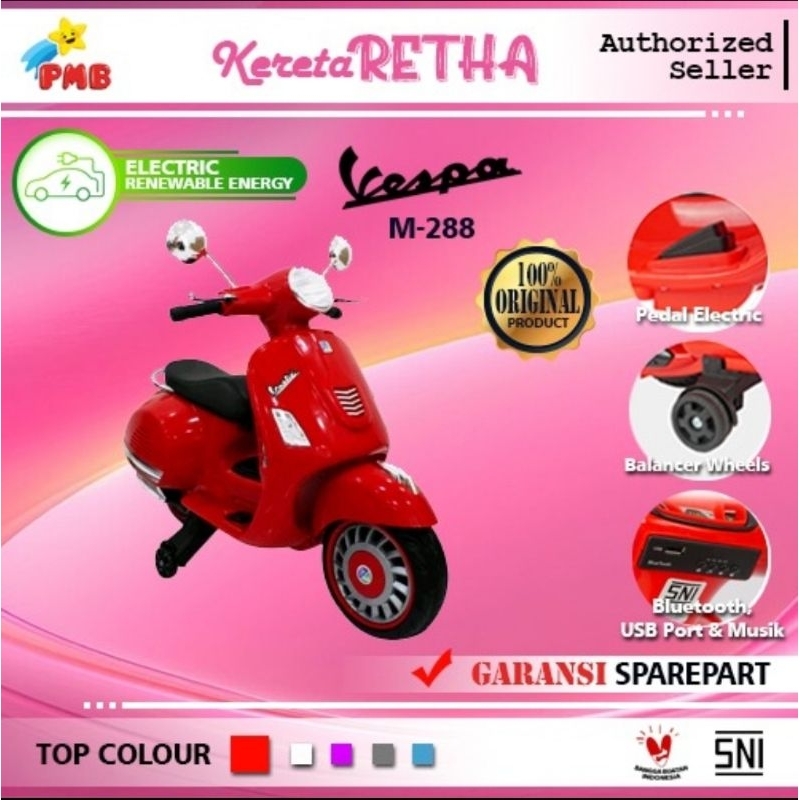 Jual MAINAN ANAK MOTOR AKI VESPA MATIC SPRINT VINTAGE VESTIC PMB NW07 ...
