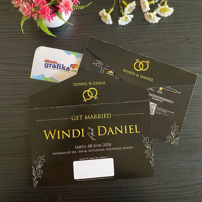 Jual Undangan Kop Tema Hitam Undangan Wedding Simple Undangan ...