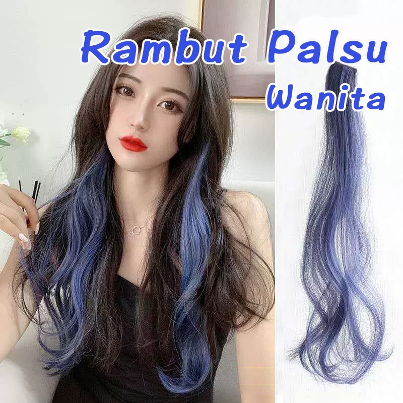 Jual Curls Rambut Palsu Crimps Rambut Palsu Wanita Warni Pemanjang Wig ...