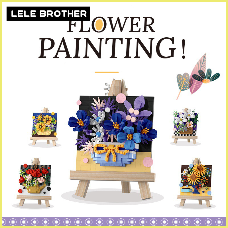 Jual LELE Mainan Brick Flower Bunga Plant DIY Dekorasi Mainan Balok ...