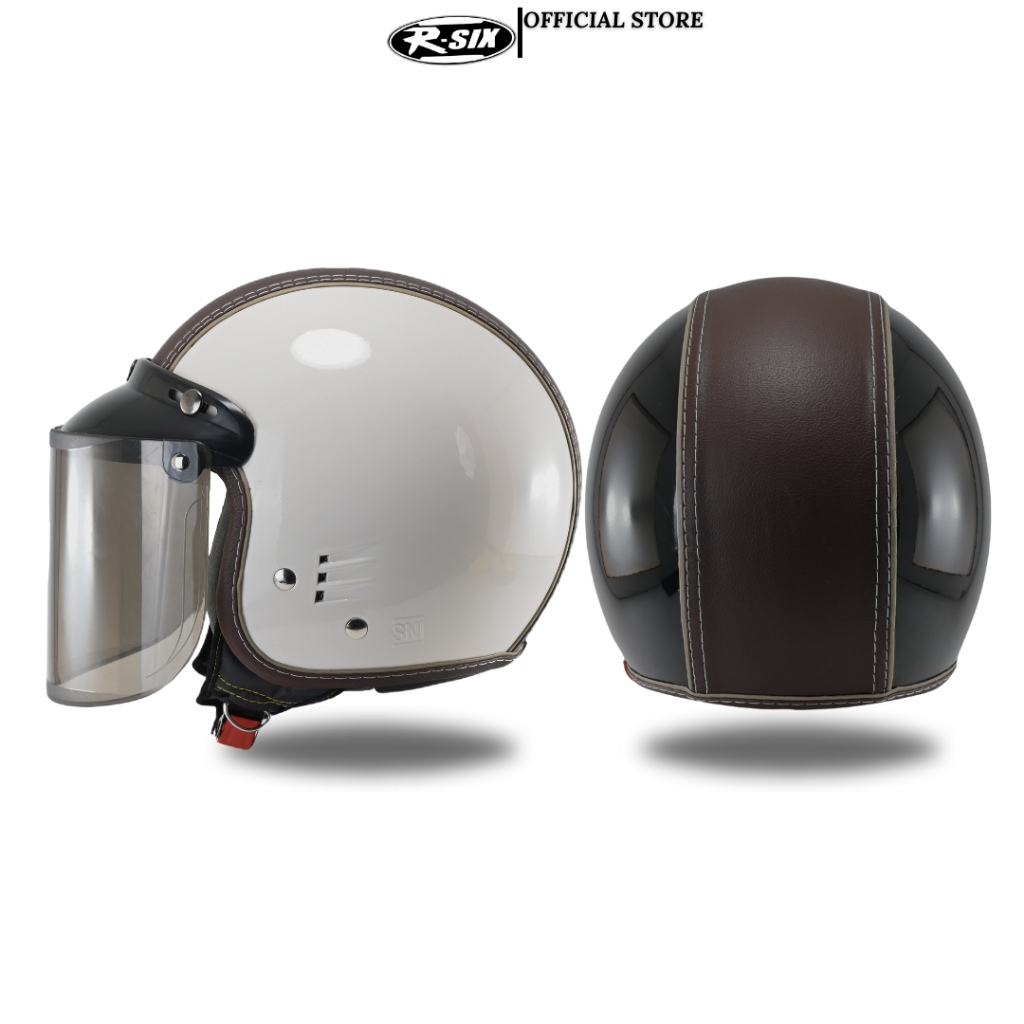 Jual Helm Retro klasik Bogo Helm R-six Warna Dewasa Pria Wanita SNI ...