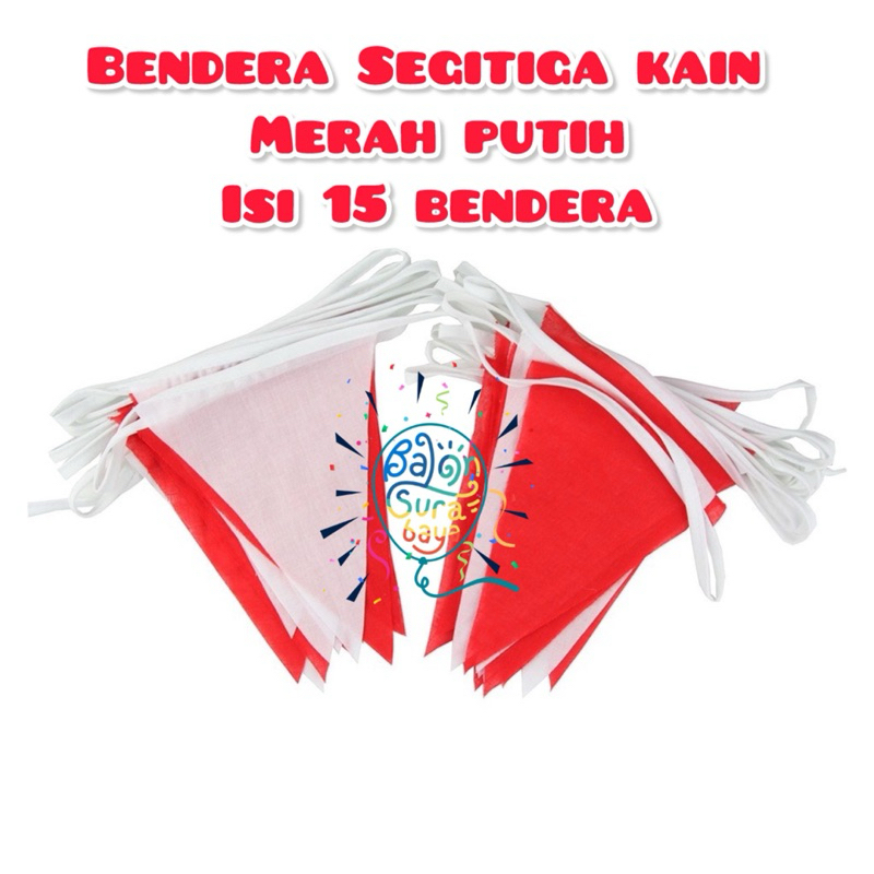 Jual Bendera Kain Segitiga / Bendera Kemerderkaan Ri (isi 15 Bendera ...