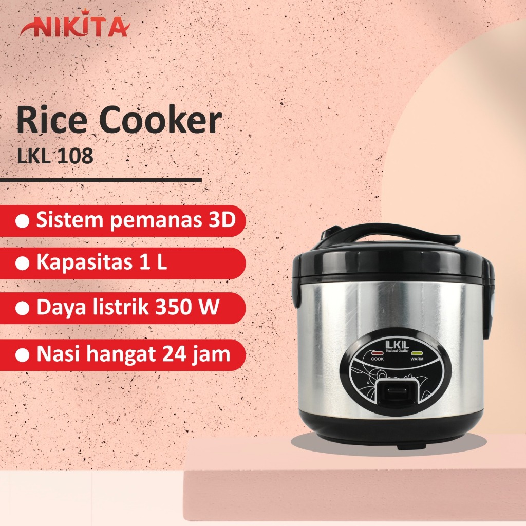Jual NIKITA Rice Cooker 108 1 Liter LKL 3 in 1 - Penanak Nasi Serbaguna ...