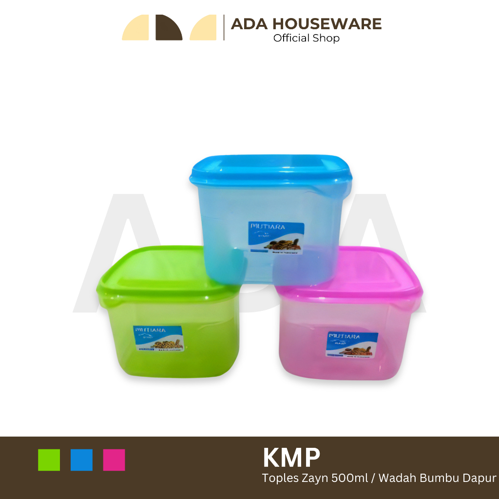 Jual [KMP] Toples Zayn 500ml / Wadah Bumbu Dapur / Toples Kotak Kecil ...