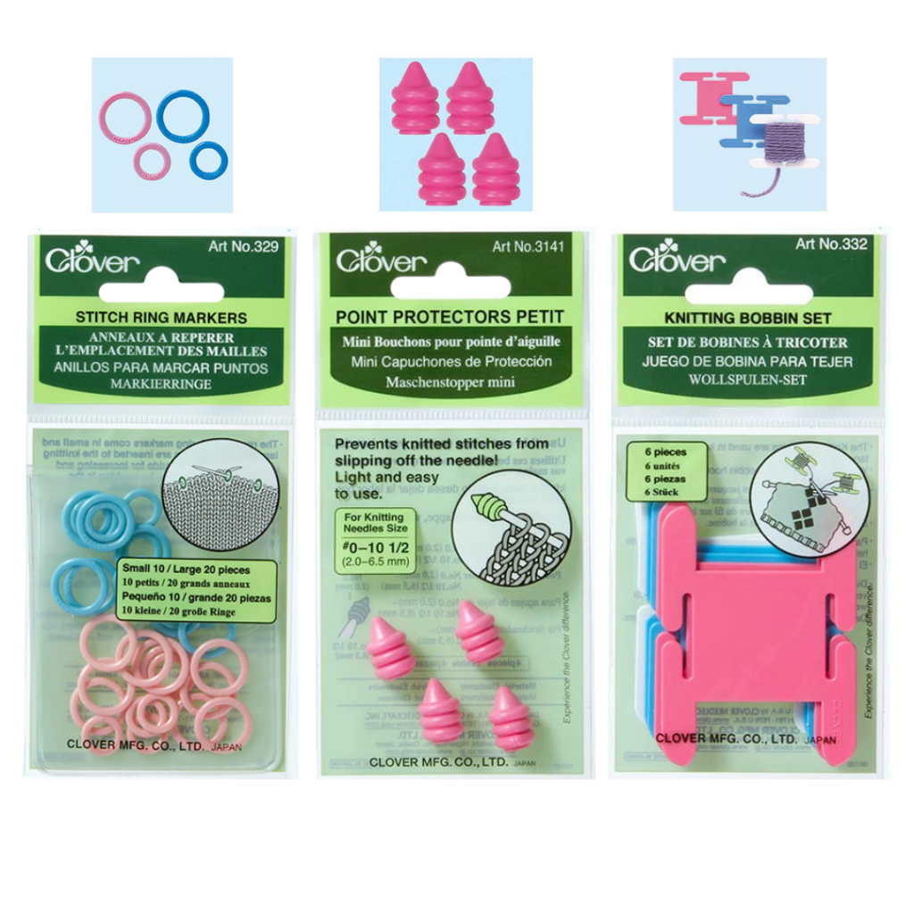 Jual Clover Knitting Accessories (Stitch Ring marker - Point Protector ...