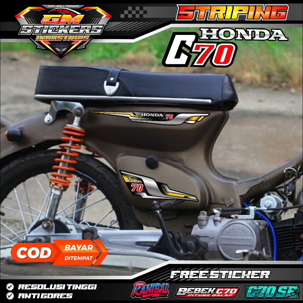 Jual STRIPING STIKER VARIASI HONDA C70 PITUNG OLONG K1 | Shopee Indonesia