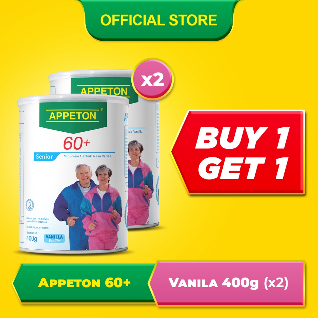 Jual Appeton 60+ Vanilla 400gr Special Promo (Bundle 2 Kaleng) | Shopee ...
