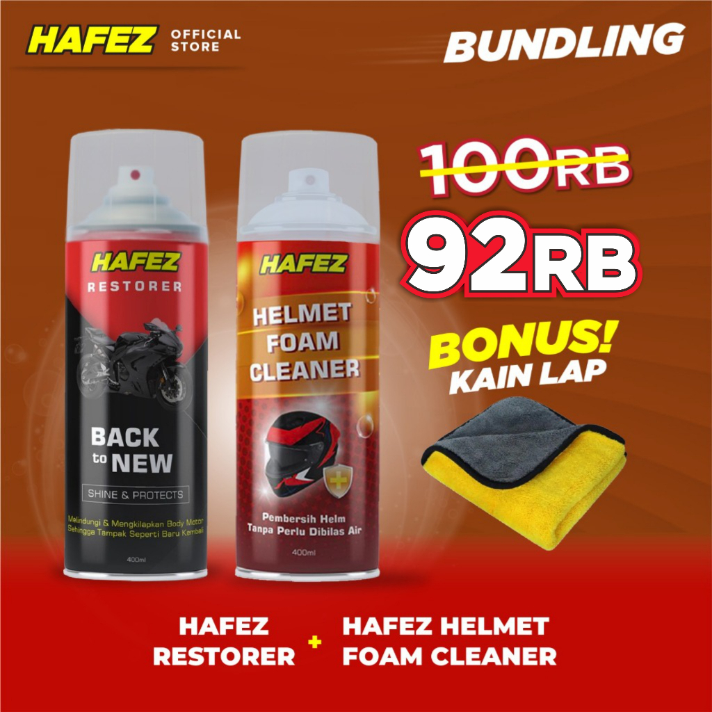 Jual Hafez Restorer Bundling 1-pcs Restorer+1-pcs Helmet Bonus Kain Lap ...
