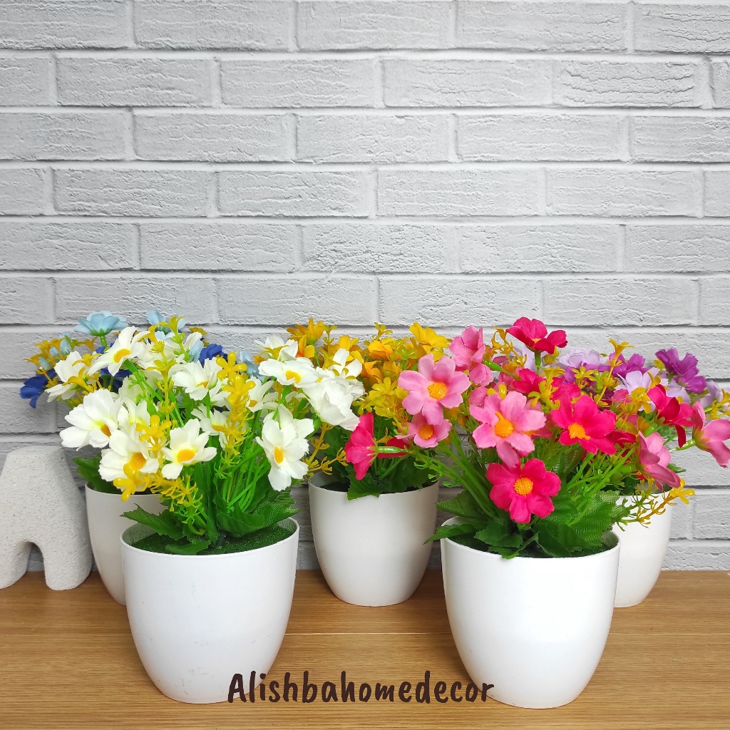 Jual POT BUNGA MINI PLASTIK/ BUKET BUNGA MINI/ BUKET BUNGA PLASTIK ...