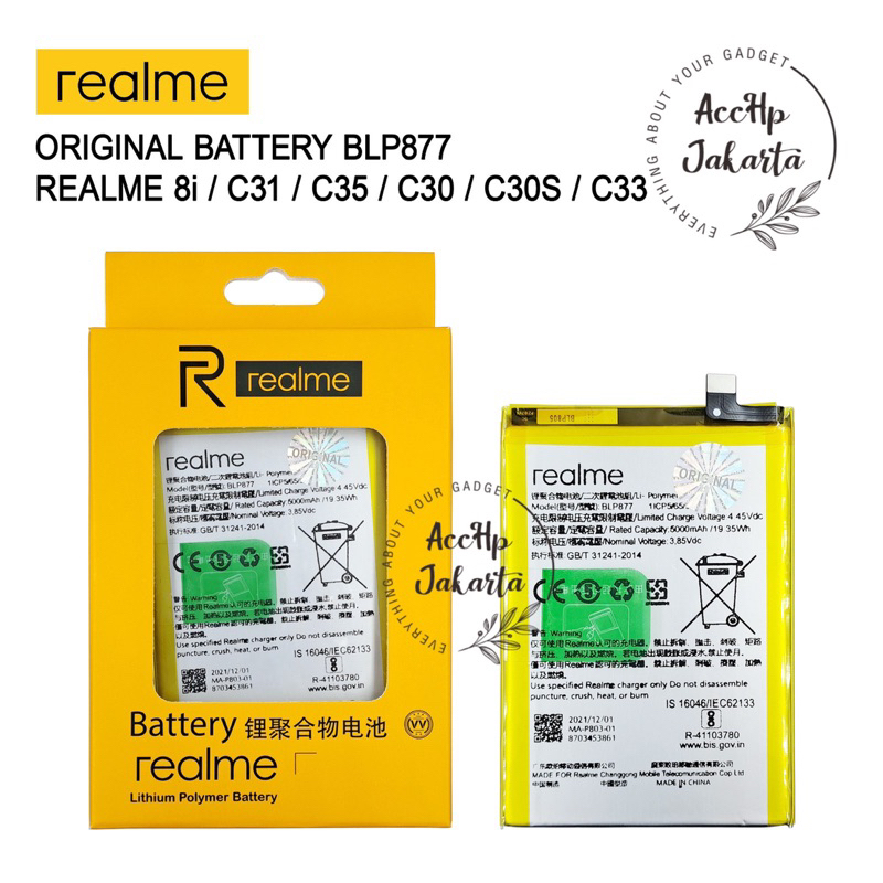 Jual Baterai Realme 8i 9i 5G C31 C35 C30 C30S C33 Note 50 Narzo 50i 50i ...