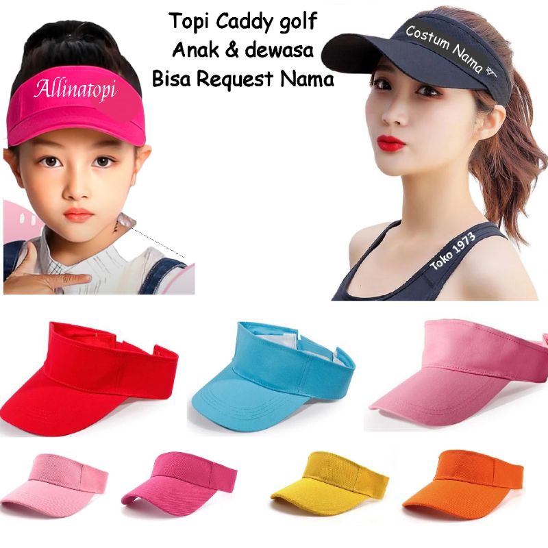 Jual Topi Caddy Golf Anak Dan Dewasa Free Bordir Nama Topi Bolong Anak ...