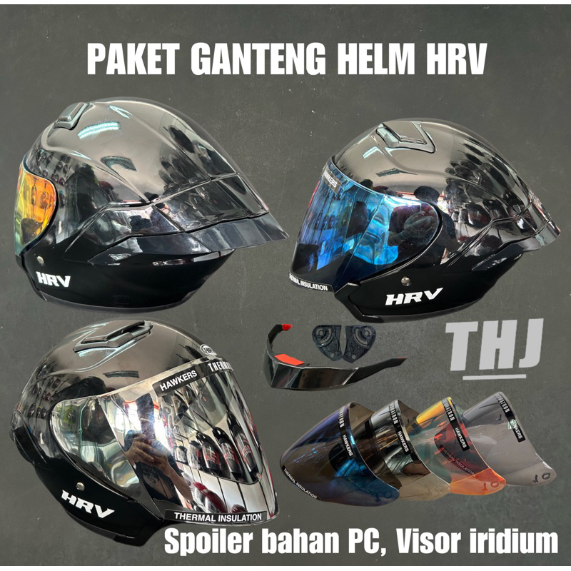 Jual Helm hrv black glossy paket ganteng | Shopee Indonesia