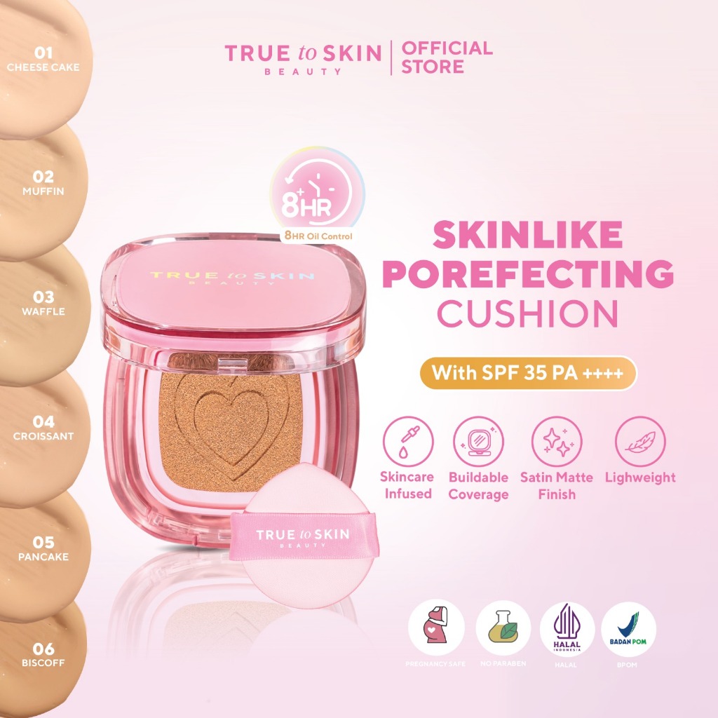 Jual True to Skin - Skinlike Porefecting Cushion SPF 35 PA++++ Medium ...