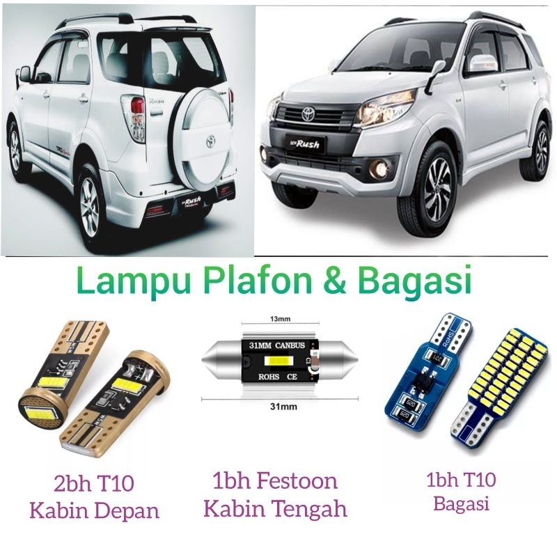 Jual Set Lampu Kabin mobil Toyota Rush Terios LED plafon bagasi ...