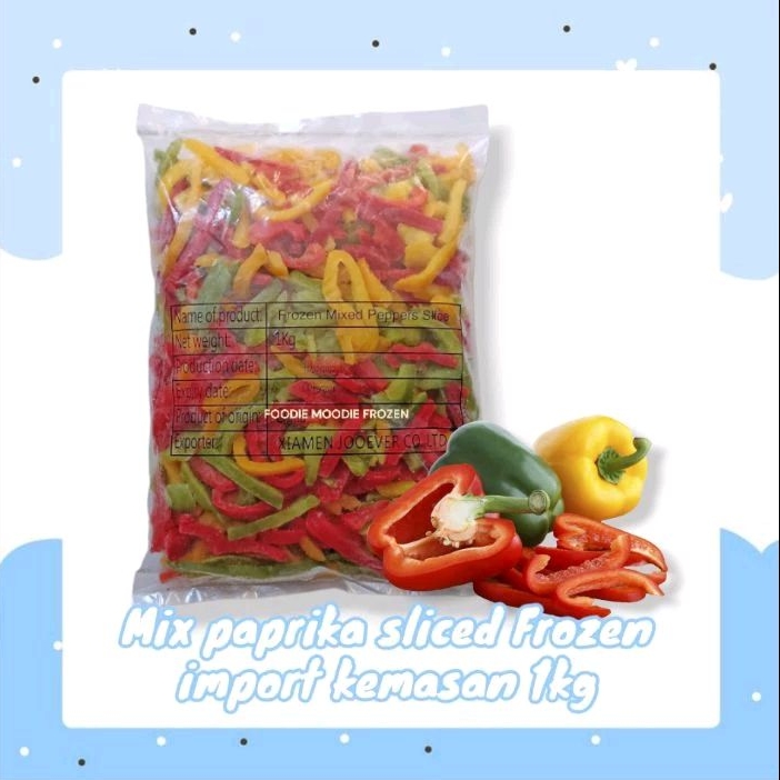 Jual Mix paprika slice 1kg/paprika potong/ sayur paprika/ paprika ...