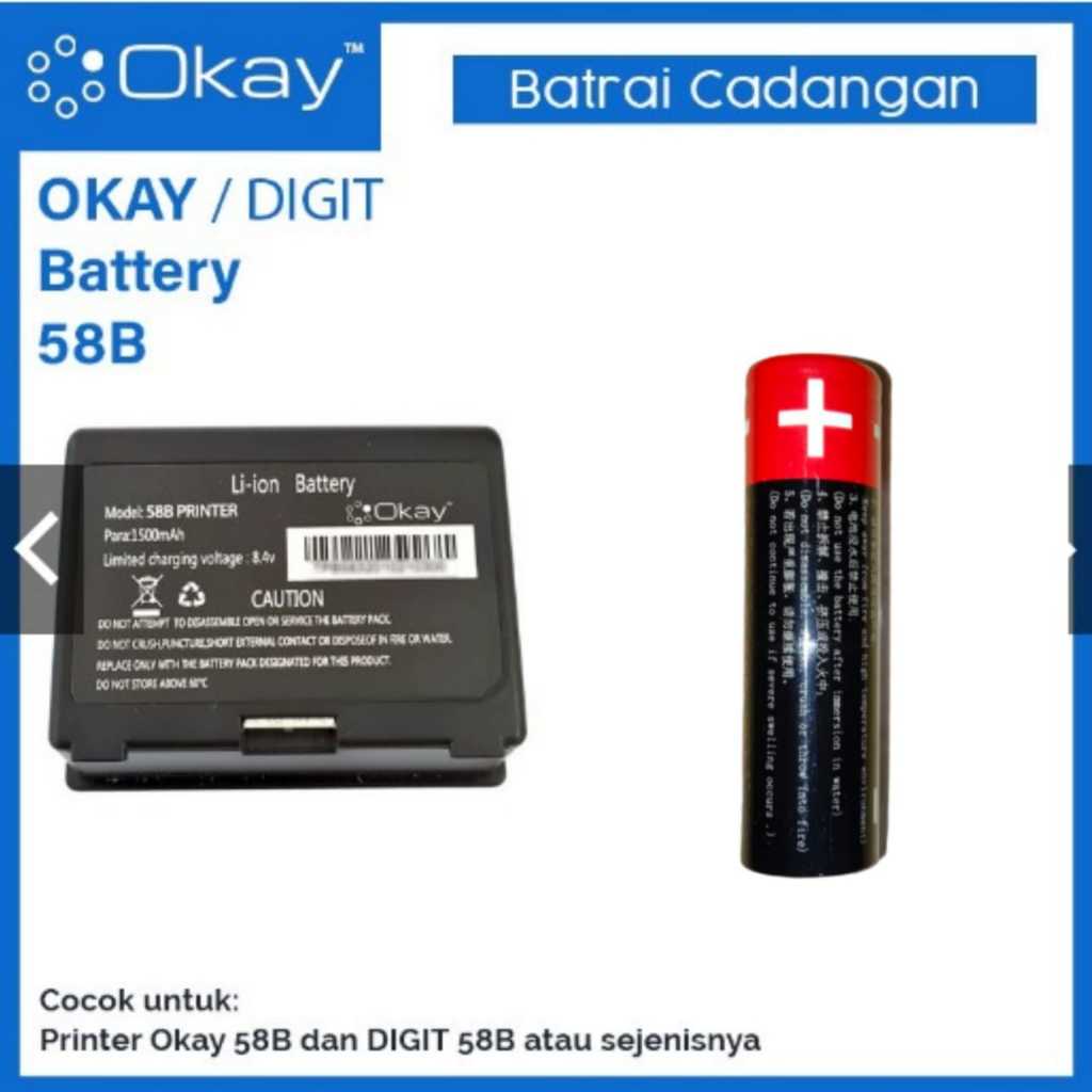 Jual Hophop Baterai Printer Thermal Okay Digit Baterai Printer Portable ...
