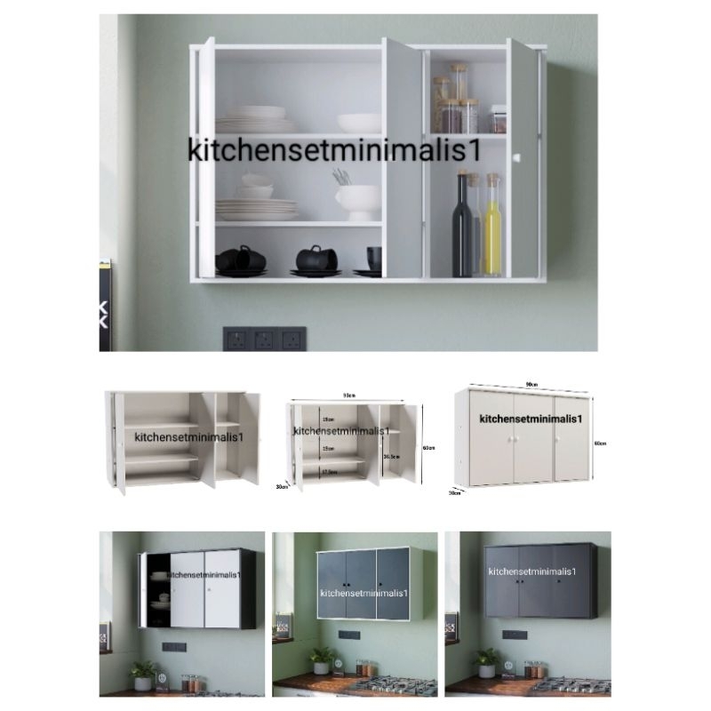 Jual rak dapur gantung pintu 3 L kitchen set minimalis murah rak ...