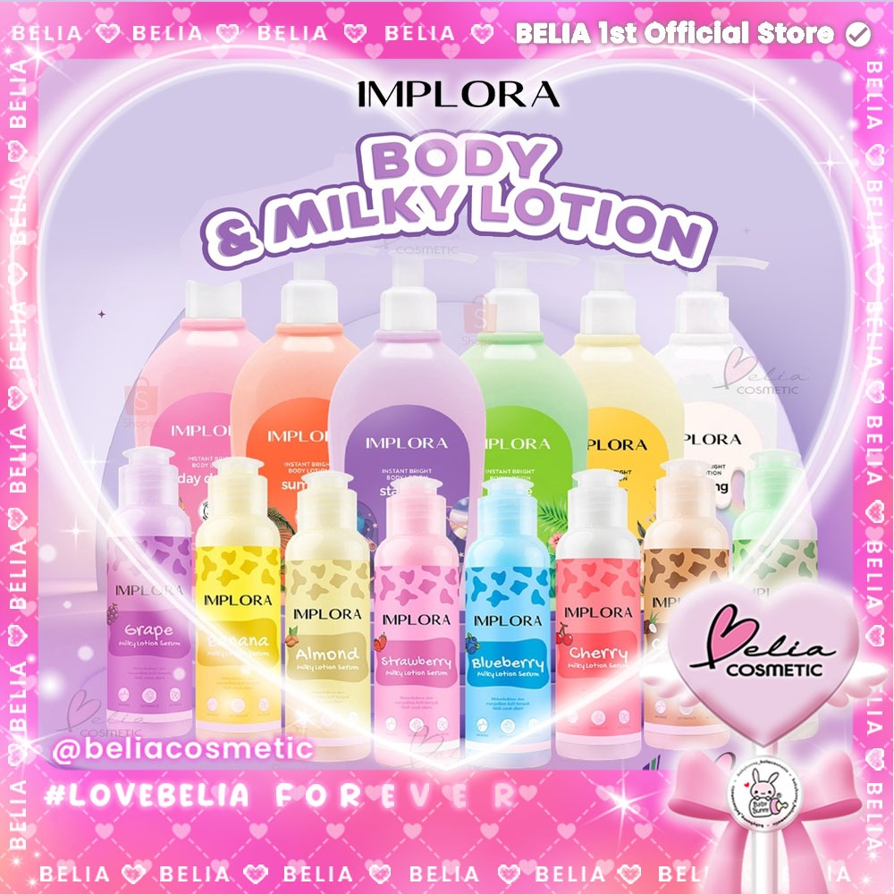 Jual BELIA IMPLORA Instant Bright Body Lotion 300ml | IMPLORA Milky ...