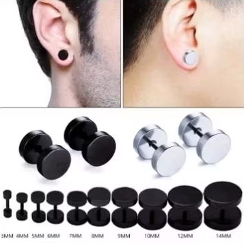 Jual TINDIK TELINGA BARBEL RODA HITAM TITANIUM | Shopee Indonesia
