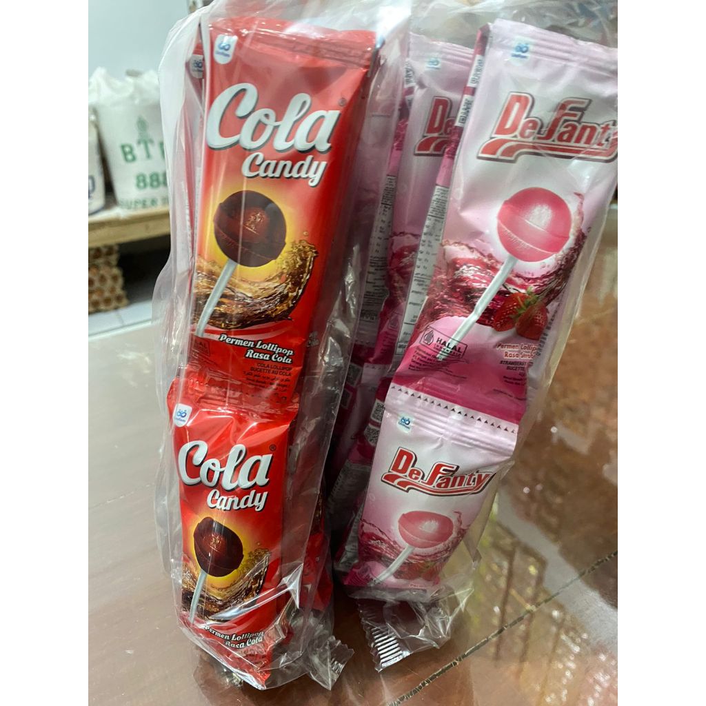 Jual Permen Cola Candy DeFanty Lollipop Tangkai 1 Renceng 12 Pcs ...