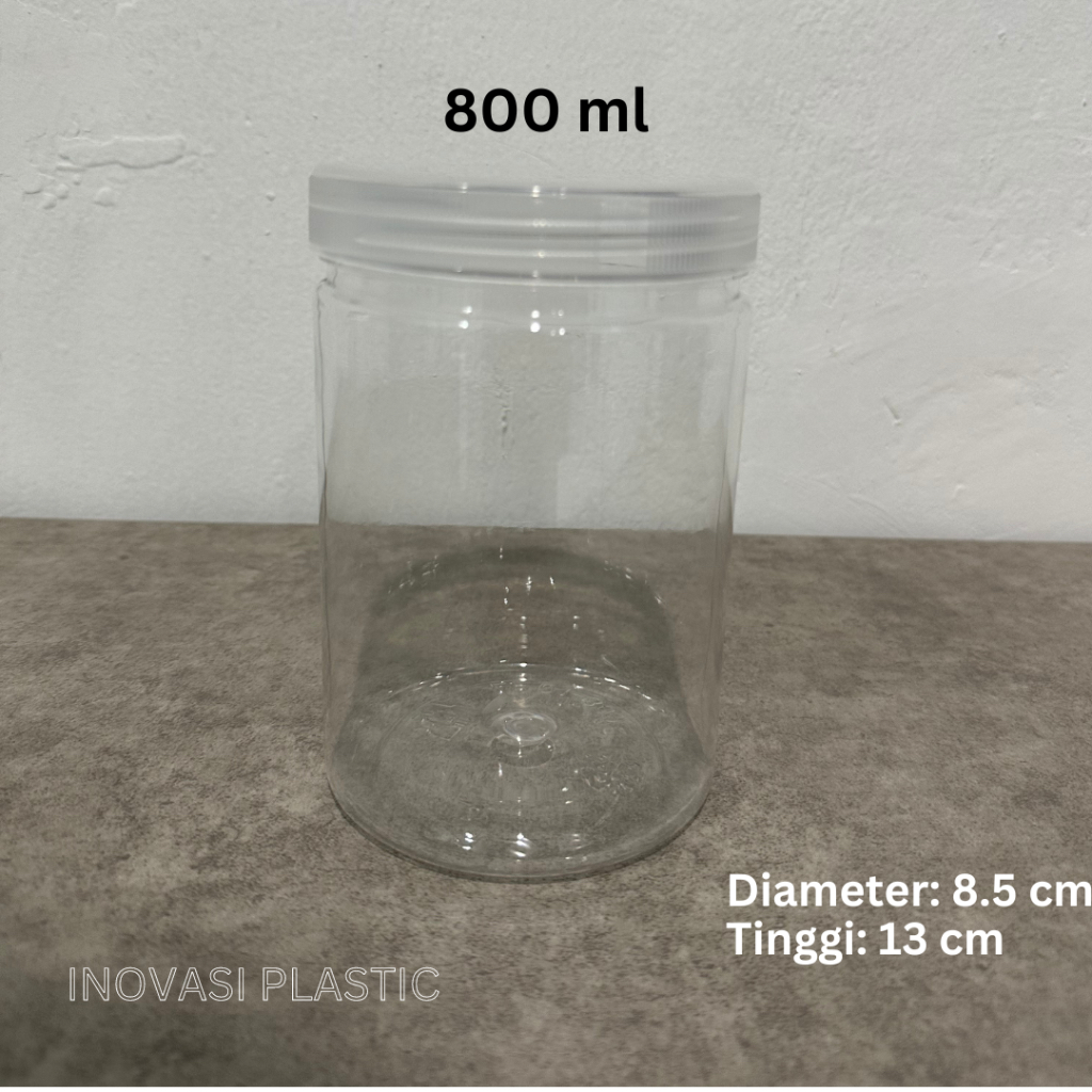 Jual Toples Plastik PET 800 ml / Toples Tabung / Toples Kue / Toples ...