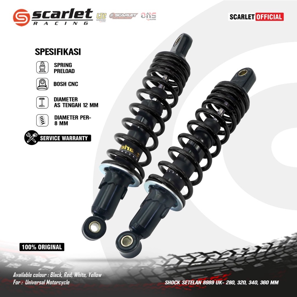 Jual SHOCK SOK BREAKER MONO BELAKANG NON TABUNG 8989 UKURAN 280 320 340 ...
