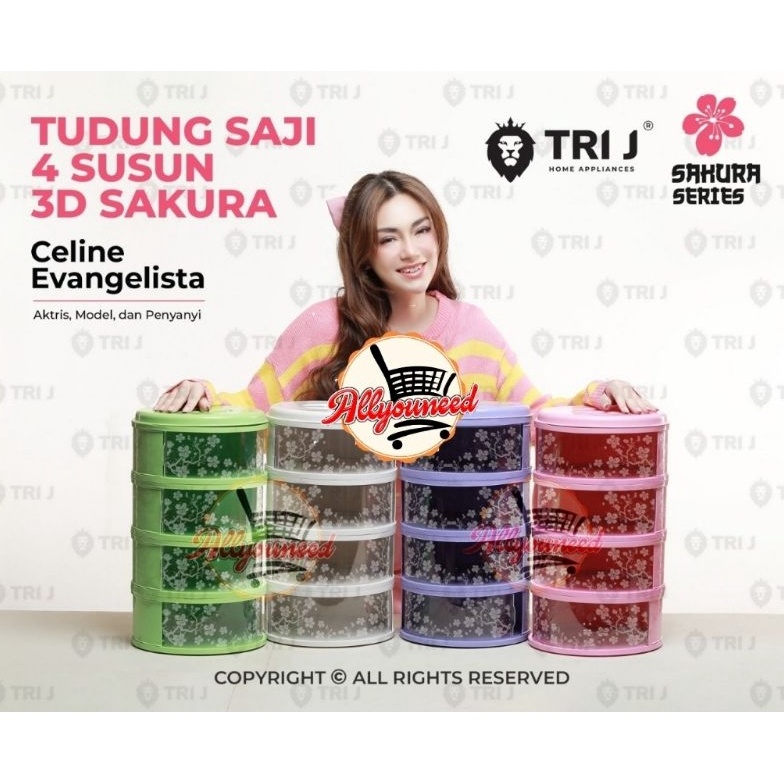 Jual KODE A7C5 SAKURA Tudung Saji 4 Susun Rak Penyimpanan Makanan 4 ...