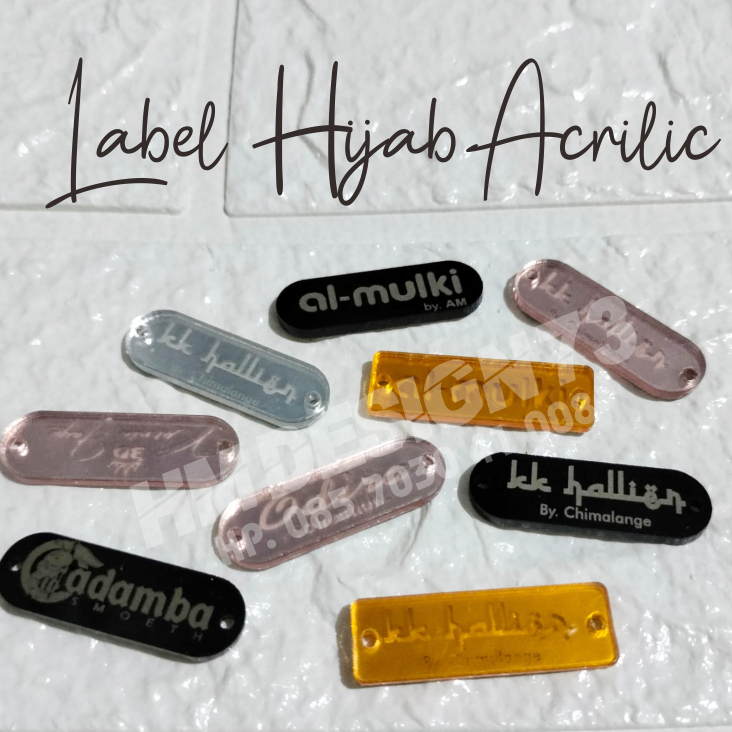 Jual Label Hijab Acrylic / Label Akrilik / Label Brand Akrilik Hijab ...