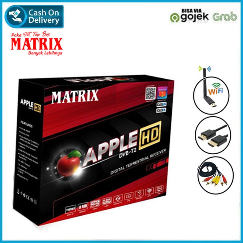 Jual Set Top Box STB Matrix Apple HD Merah DVB-T2 | Shopee Indonesia
