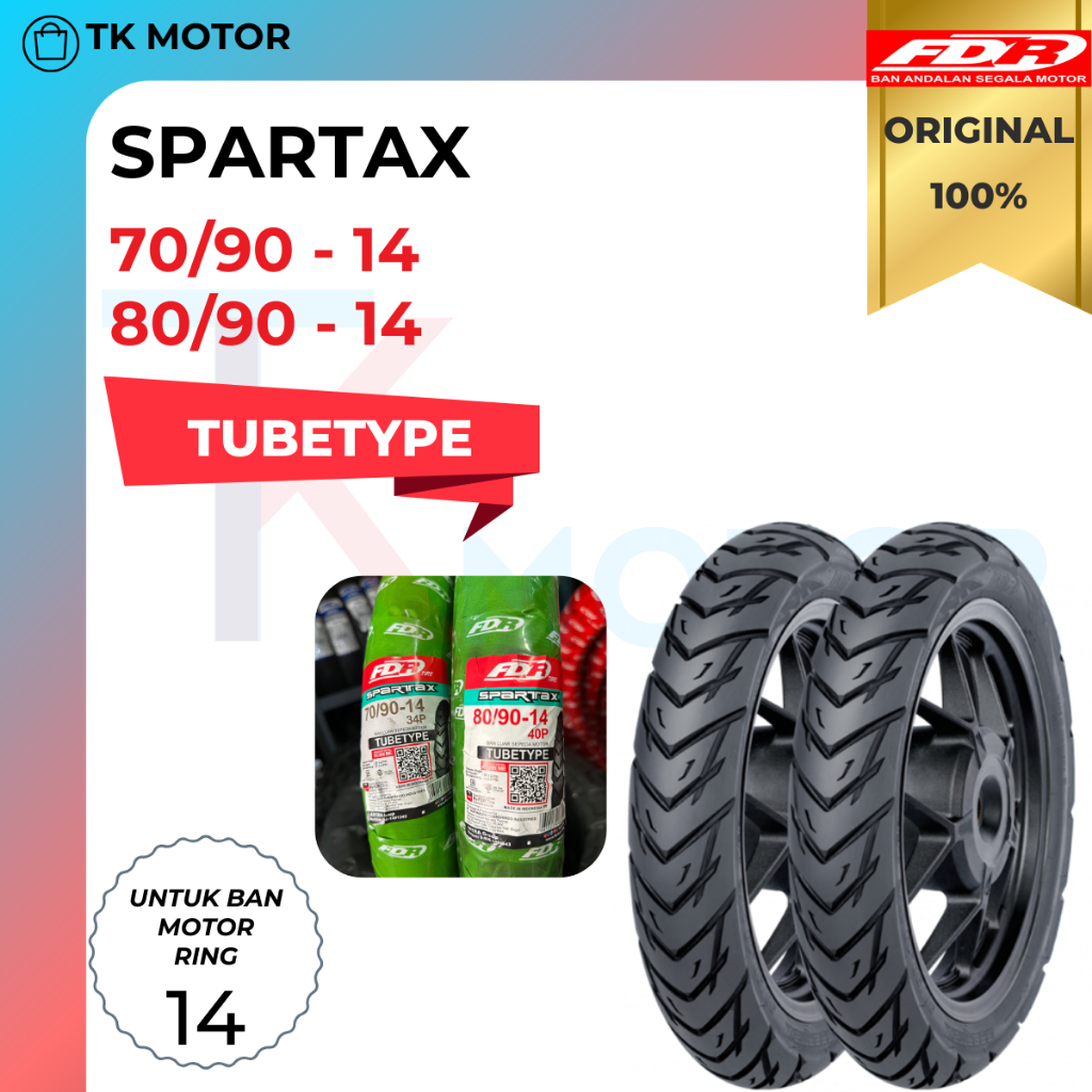 Jual [ Paket Set ] FDR Spartax 70/90 & 80/90 - 14 Tubetype ( ORI ...