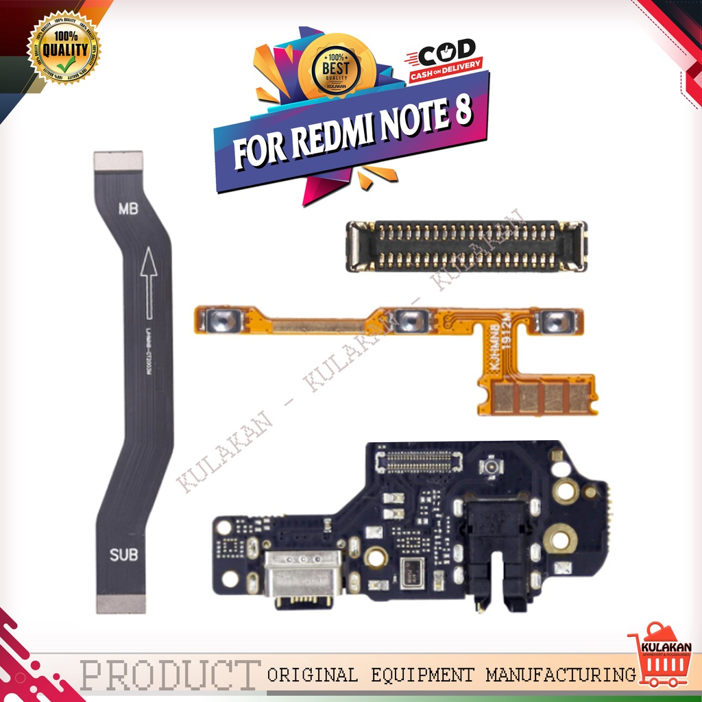 Jual Papan Konektor Cas Xiaomi Redmi Note 8 + Flexibel Board Satu Set Full ic Mic Hf ori With Ic ...