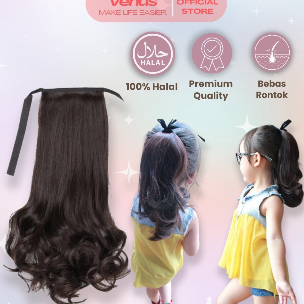 Jual Oke Pr Wig Ponytail Anak Rambut Palsu Extension Hair Clip Ponytail ...