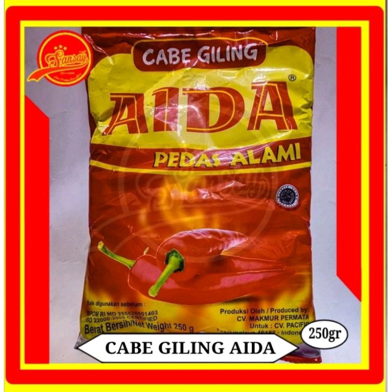 Jual CABE/CABAI GILING/BUBUK KASAR/HALUS 250GR EXTRA PEDAS/BUMAMI/AIDA ...
