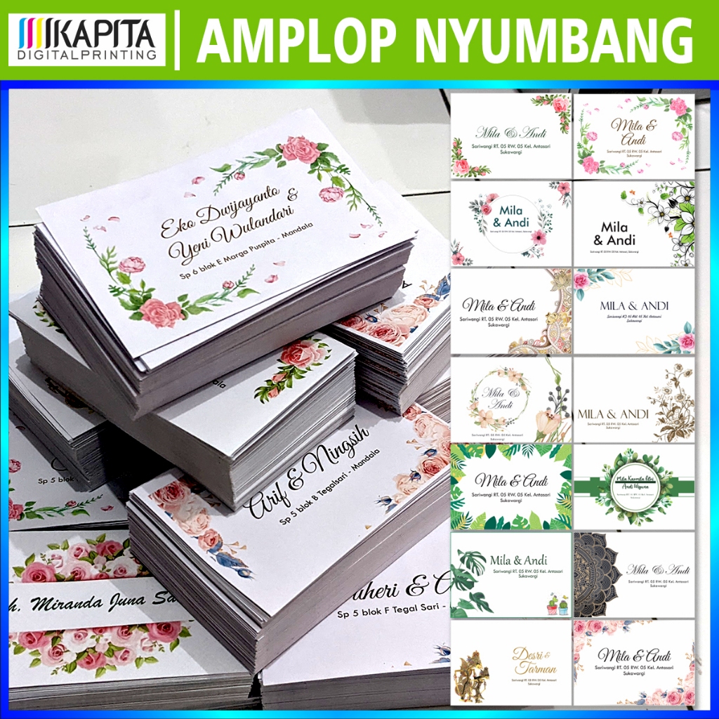 Jual (isi 100 lbr) Cetak Amplop Kondangan Custom Nama & alamat ...