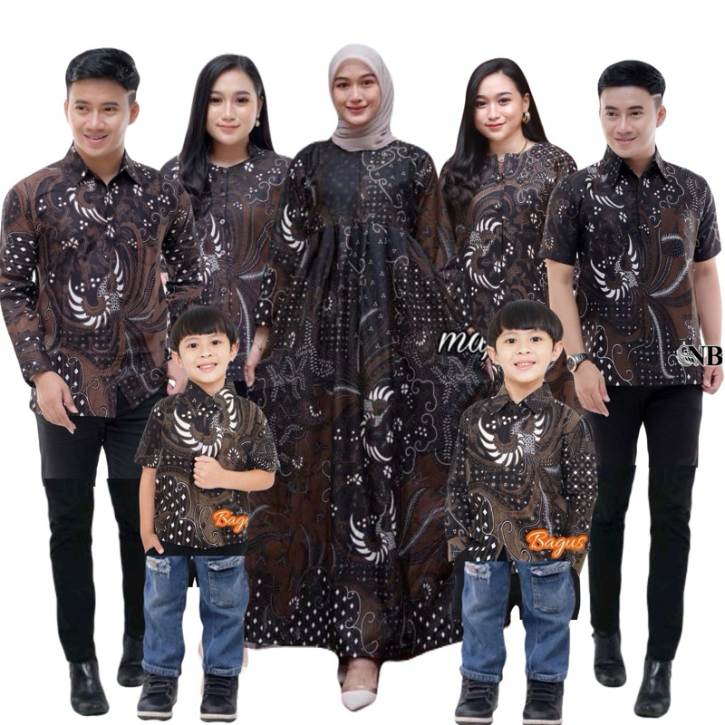 Jual Batik Couple Keluarga Modern Lebaran Kondangan Terbaru Motif Lemah ...
