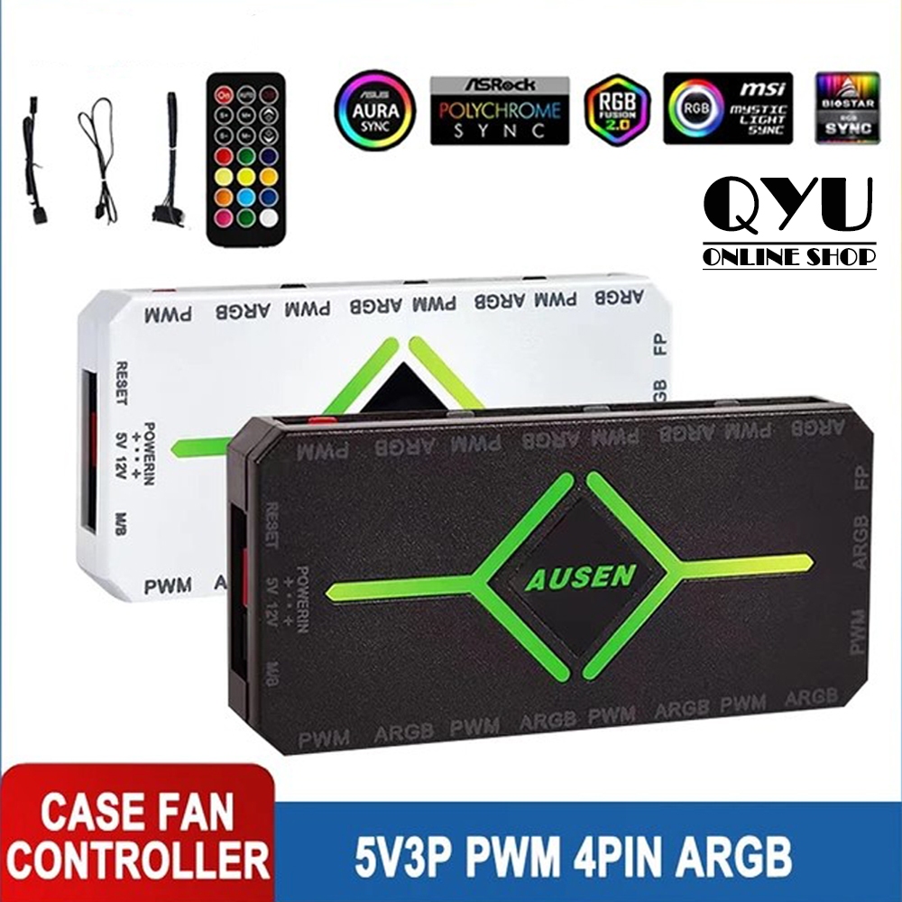 Jual AUSEN Hub Controller RGB Fan PWM ARGB 3pin Remote Control Kipas Casing PC | Shopee Indonesia