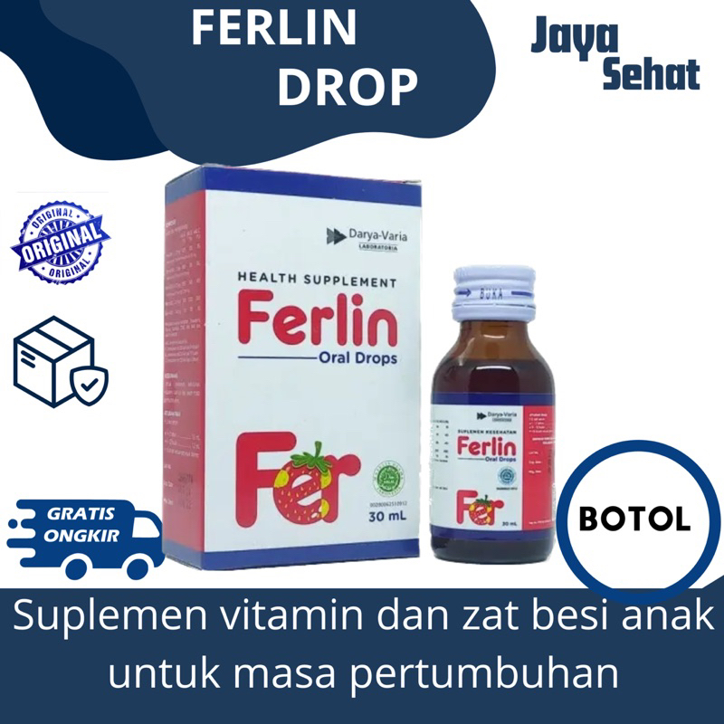 Jual Ferlin Drop/Sirup Vitamin Penambah Darah Anak | Shopee Indonesia