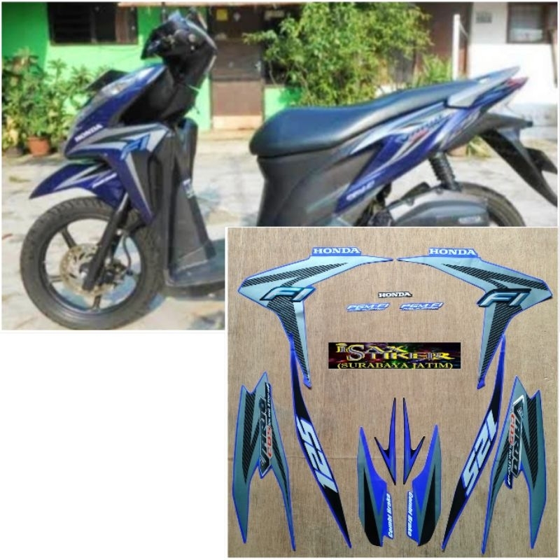 Jual Striping Original Honda Vario 125 biru CBS ISS ungu tahun 2013 ...