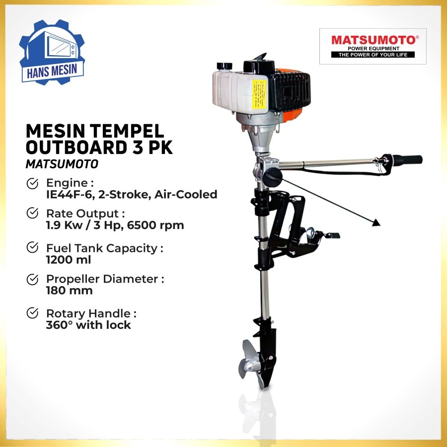 Jual Mesin Tempel 3 PK Outboard Matsumoto | Shopee Indonesia