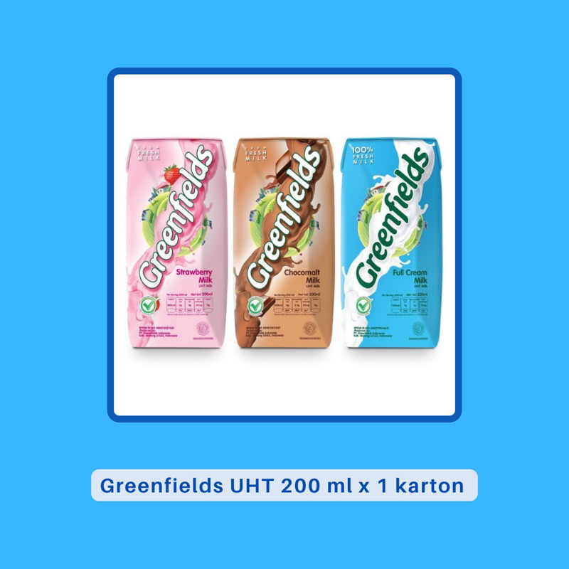 Jual Greenfields UHT 200 ml x 1 karton | Shopee Indonesia