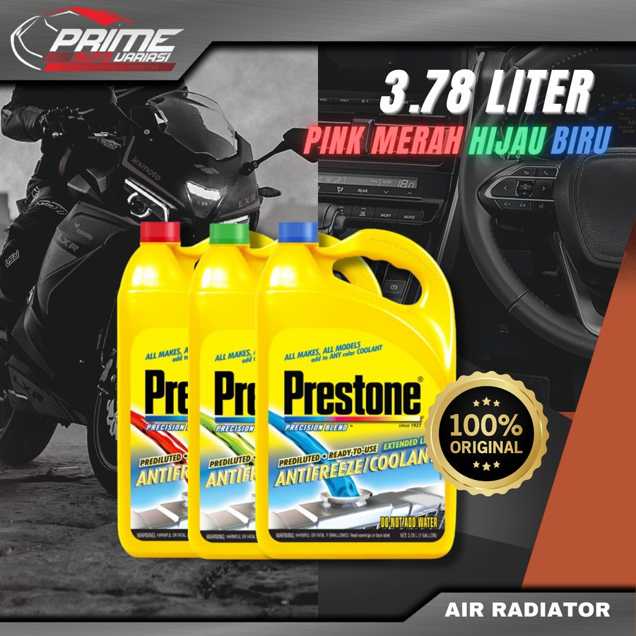Jual Air Radiator Prestone SIAP PAKAI Coolant (33%) Hijau Pink Merah ...